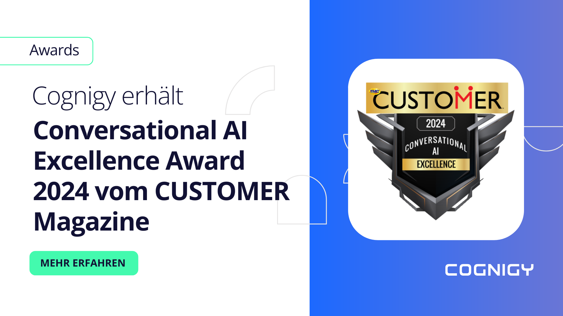 Cognigy erhält Conversational AI Excellence Award 2024 vom CUSTOMER ...