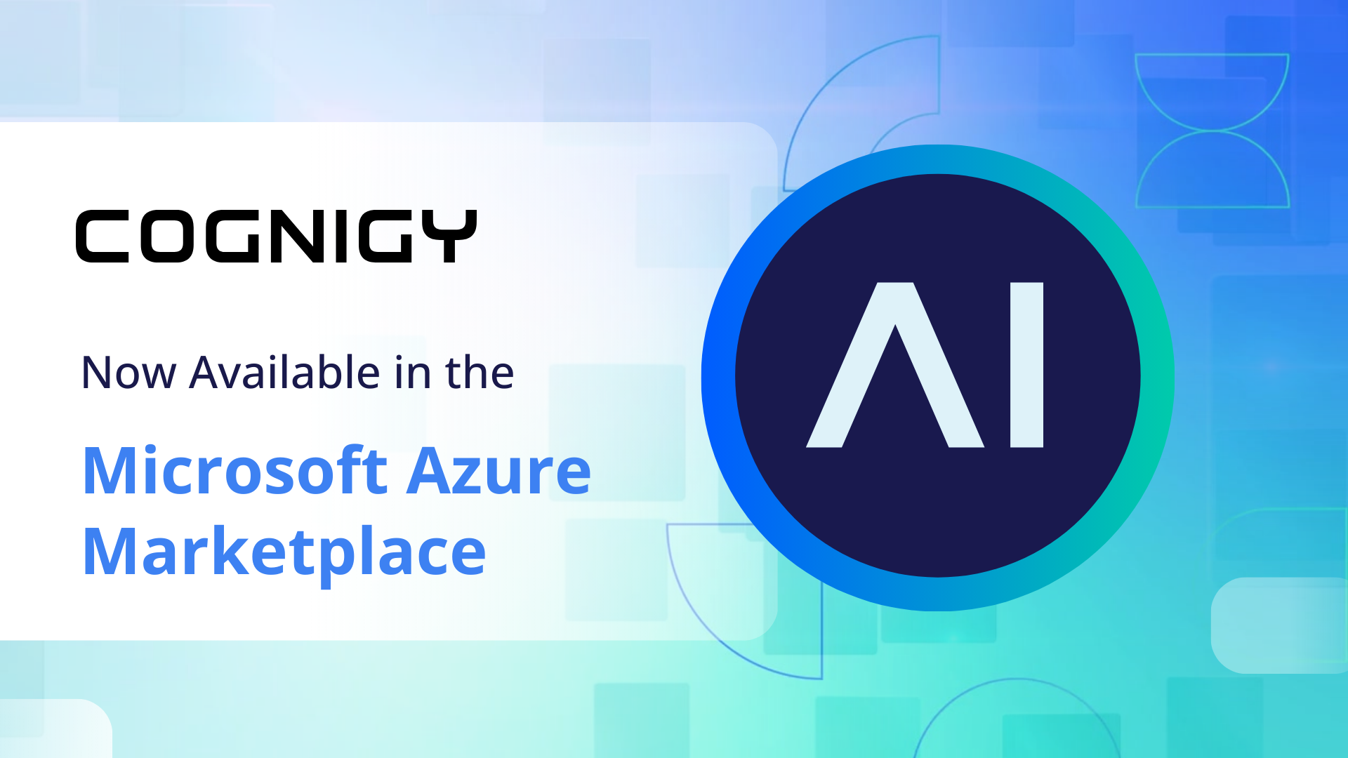 Cognigy Now Available in the Microsoft Azure Marketplace