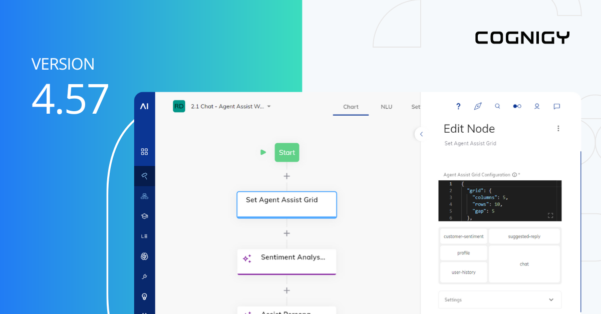 Dynamic Agent Assist Workspace, Enhanced Live Agent Routing, and More in Cognigy.AI v4.57