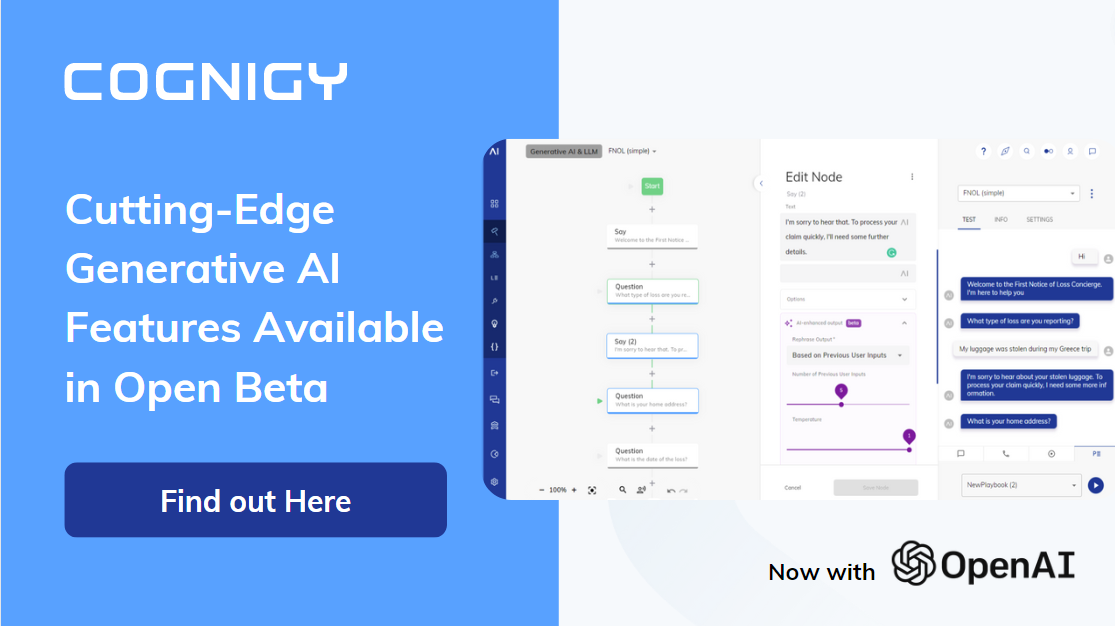 Introducing Generative AI Features in Open Beta with Cognigy.AI v4.45