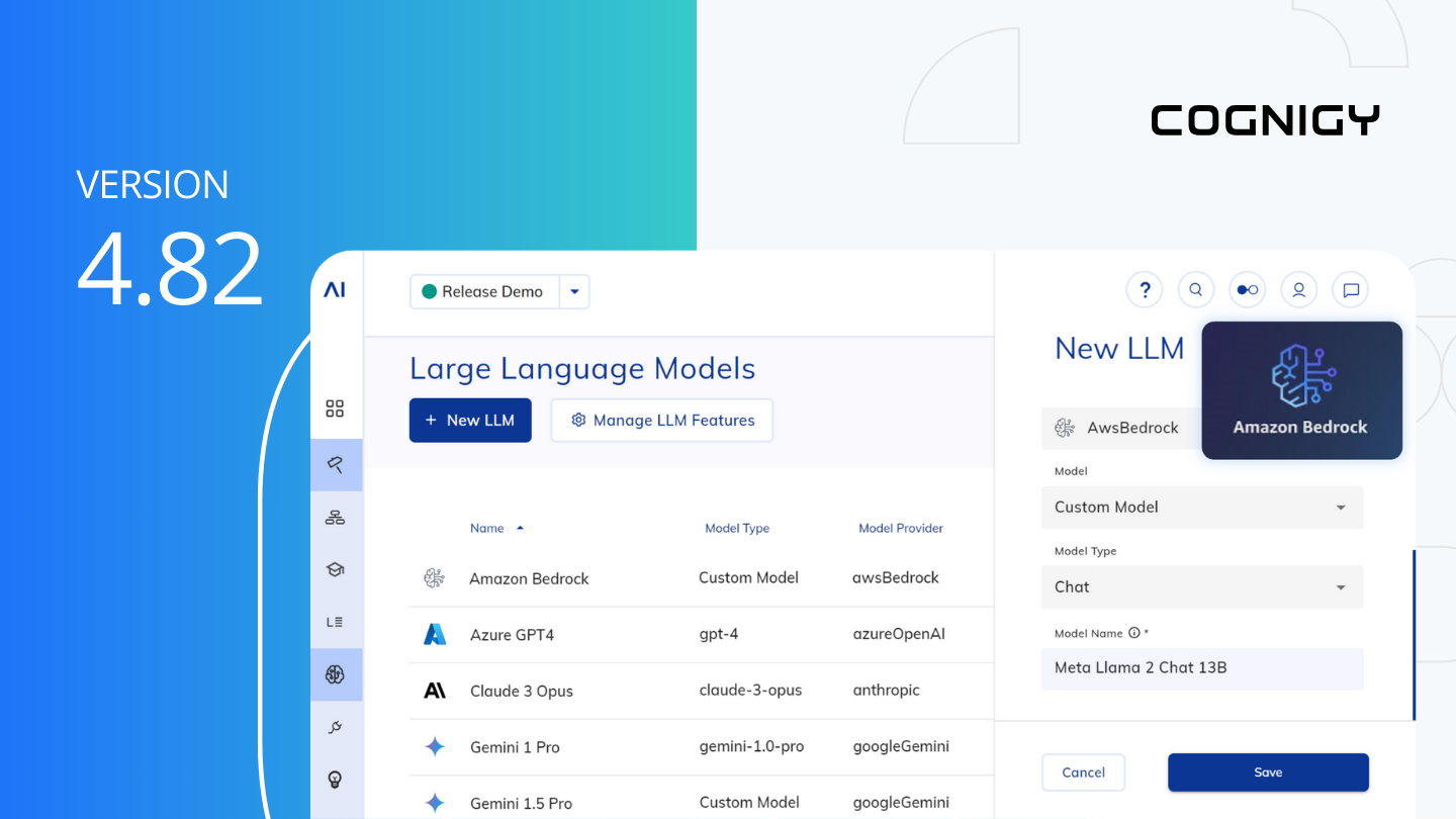 Amazon Bedrock Native Integration and More with Cognigy.AI v4.82