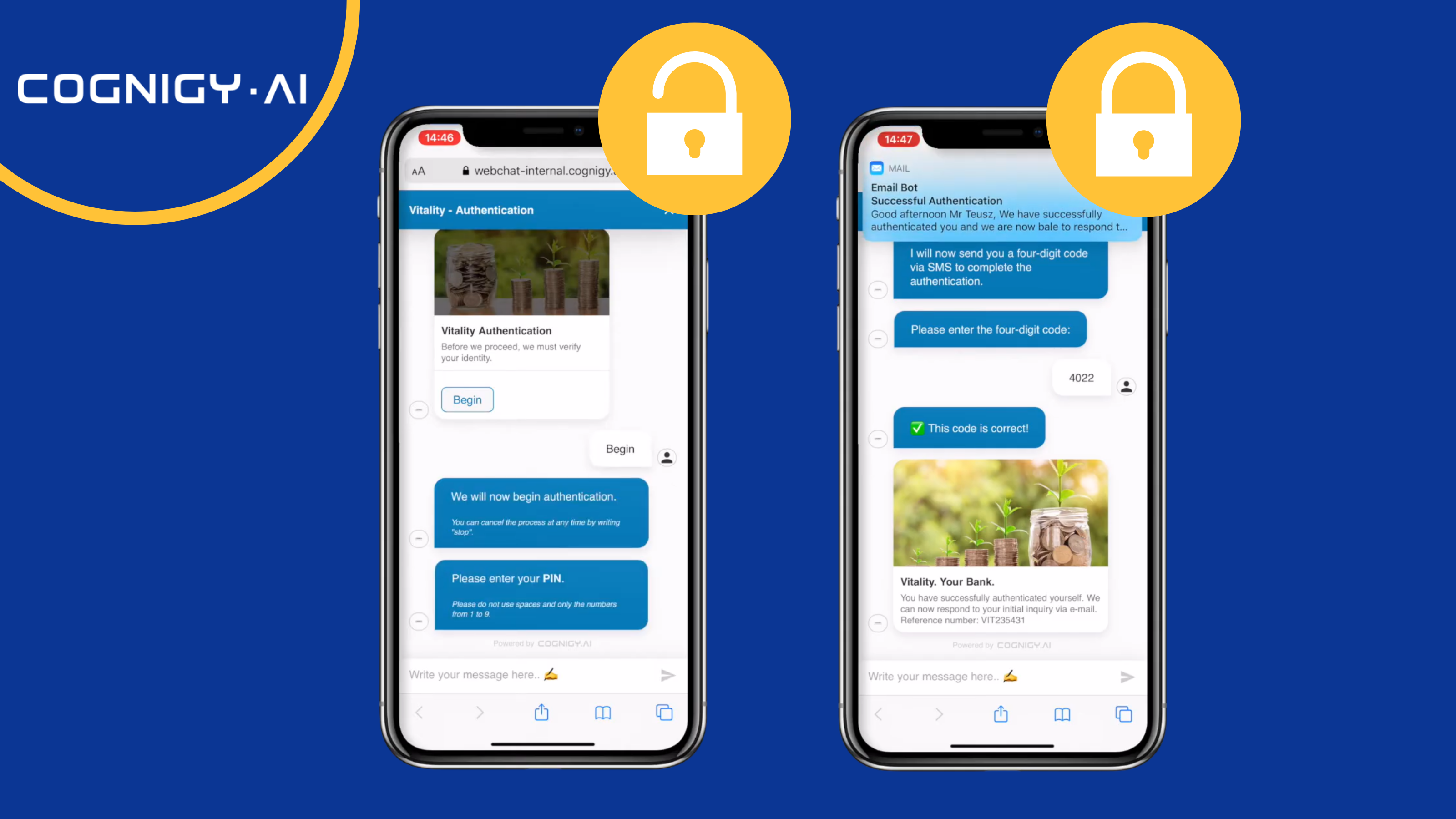 Multi-factor authentication via Conversational UI