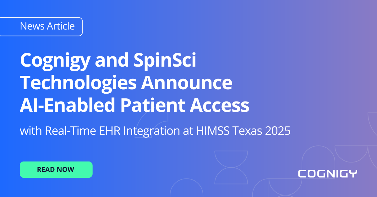Cognigy and SpinSci Technologies Announce AI-Enabled Patient Access ...